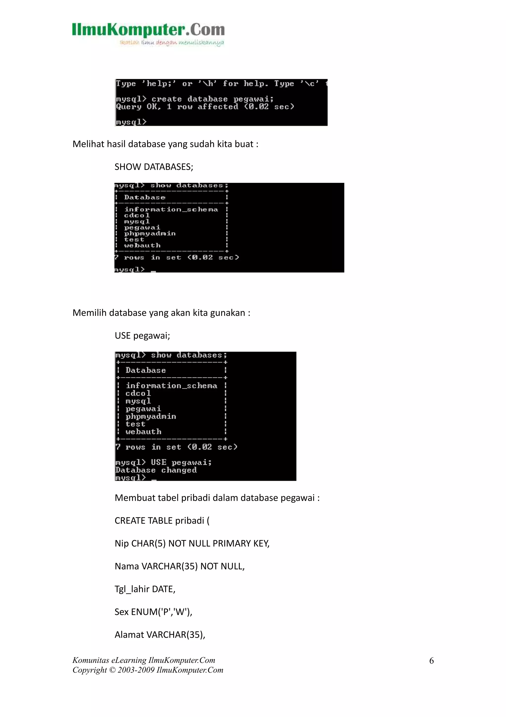 Fendi dasar-mysql-menggunakan | PDF