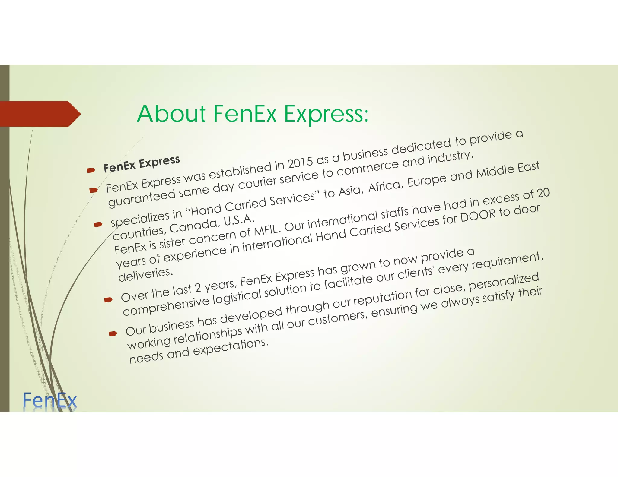 FenEx Express profile(Courier Service-Worldwide) | PDF