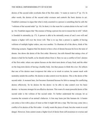 Feng, Chenfan - The Moral Impermissibility of Suicide | PDF