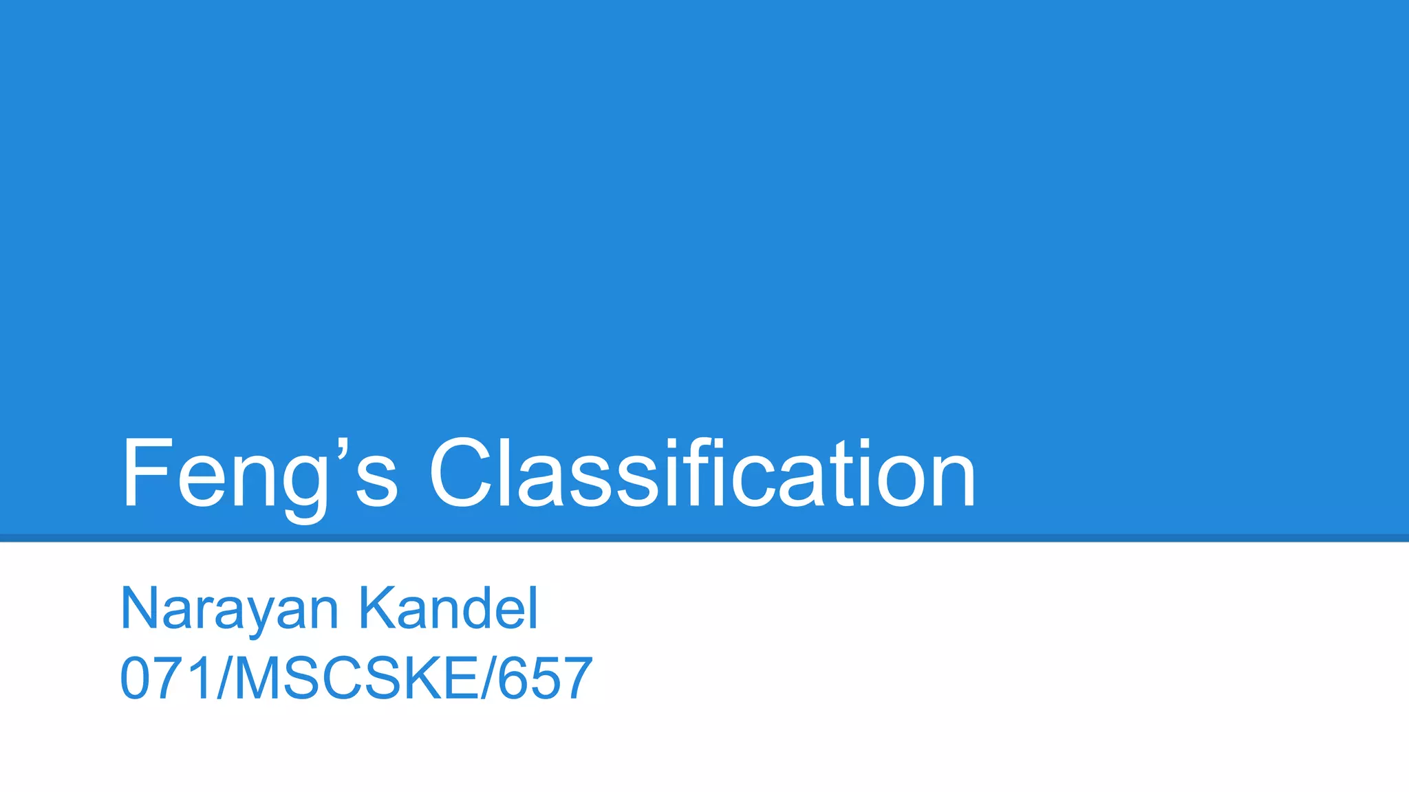 Feng’s classification | PDF