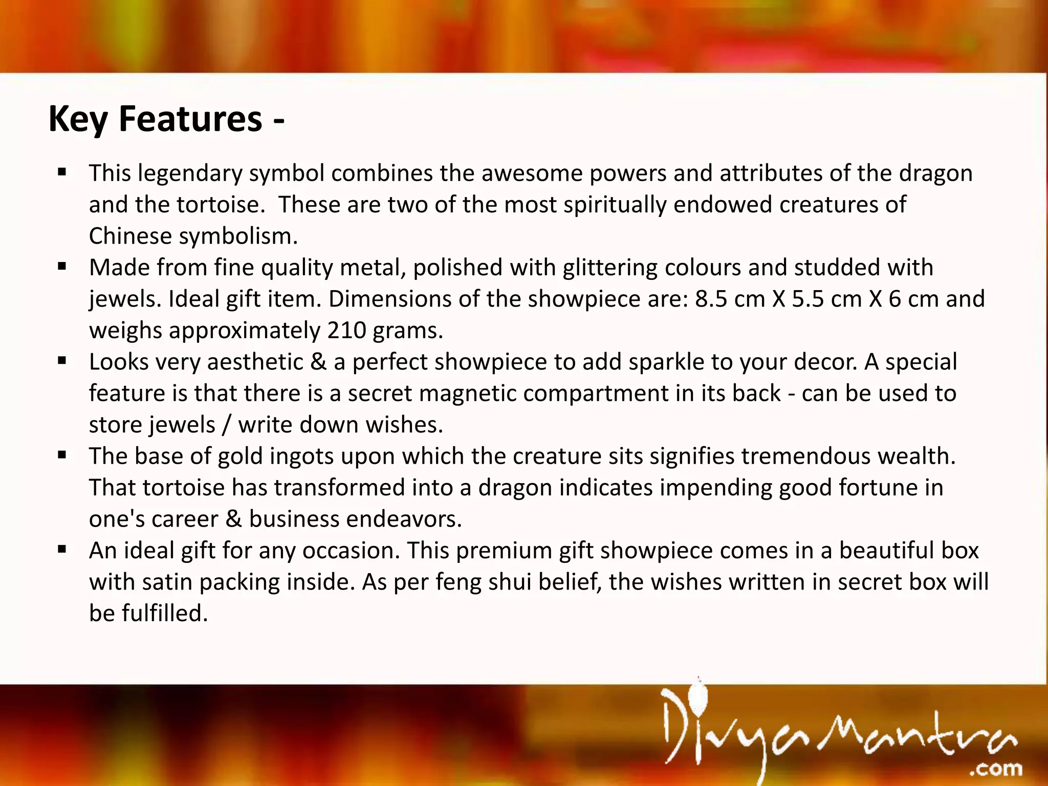 Feng shui dragon headed tortoise with baby standing on wealth money bed ...