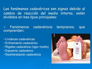 Fenómenos Cadavéricos | PPT