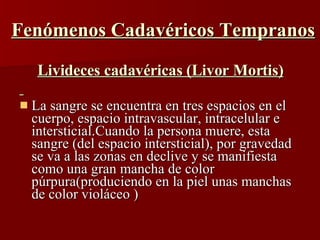 Fenómenos de la Muerte y Cadavéricos | PPT