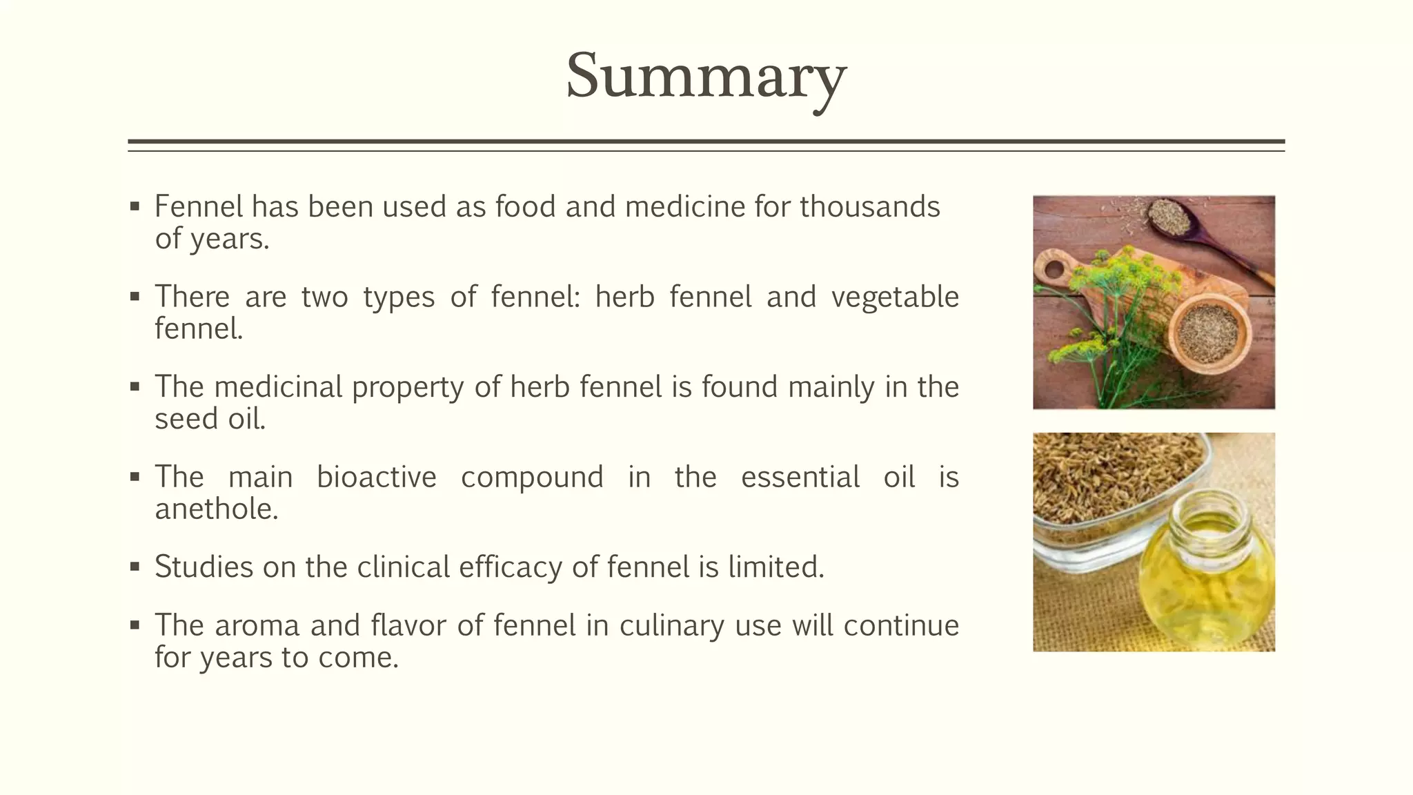 Culinary and medicinal benefits of fennel seeds | PDF