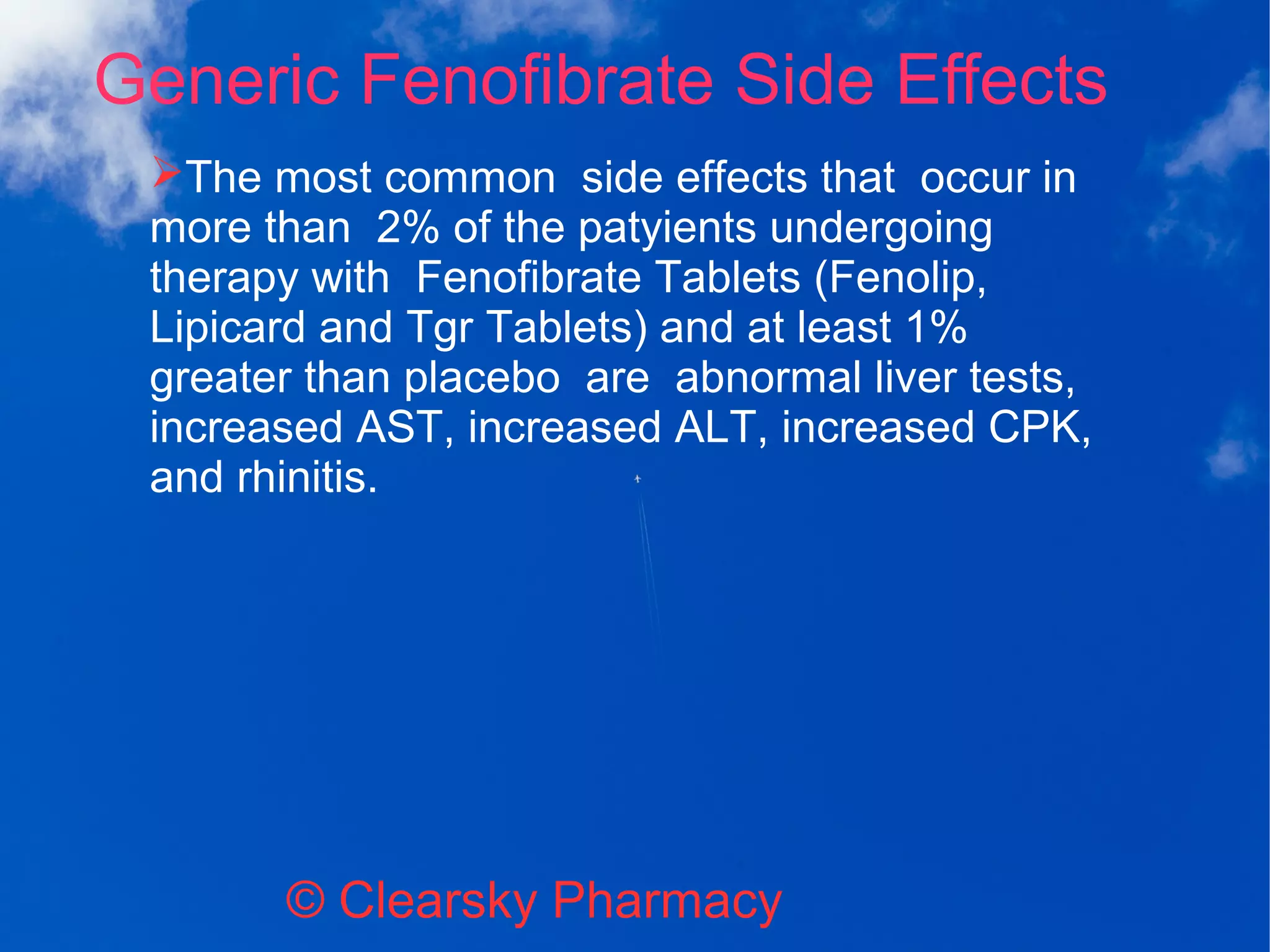 Generic Fenofibrate Tablets (Fenolip, Lipicard, Tgr) | ODP
