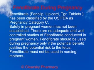 Generic Fenofibrate Tablets (Fenolip, Lipicard, Tgr) | ODP