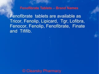 Generic Fenofibrate Tablets (Fenolip, Lipicard, Tgr) | ODP