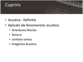 Fenomene acustice | PPTX