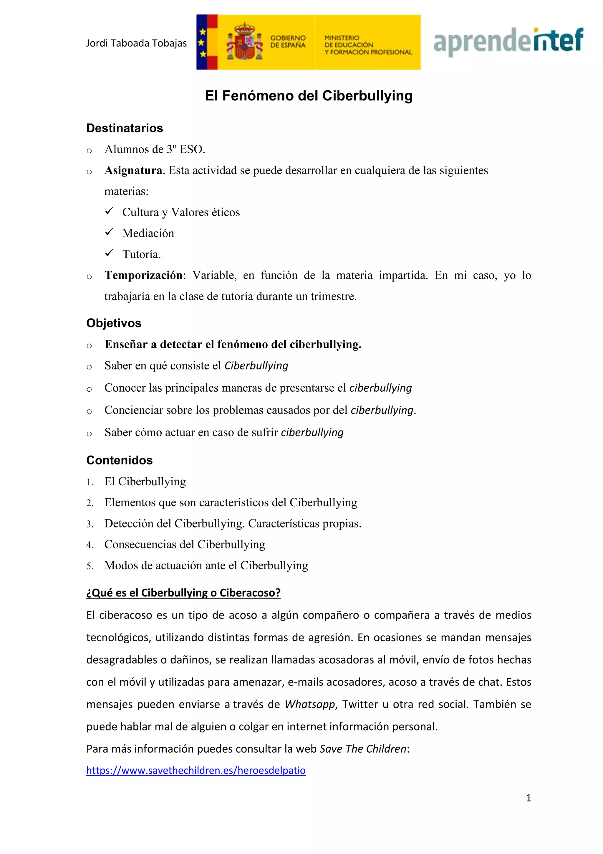 Fenomeno ciberbullying | PDF