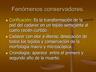 Fenomenos cadavericos | PPTX