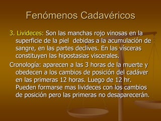 Fenomenos cadavericos | PPTX