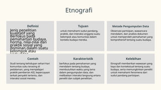 Penelitian Kualitatif Fenomonologi dan Etnografi | PPTX
