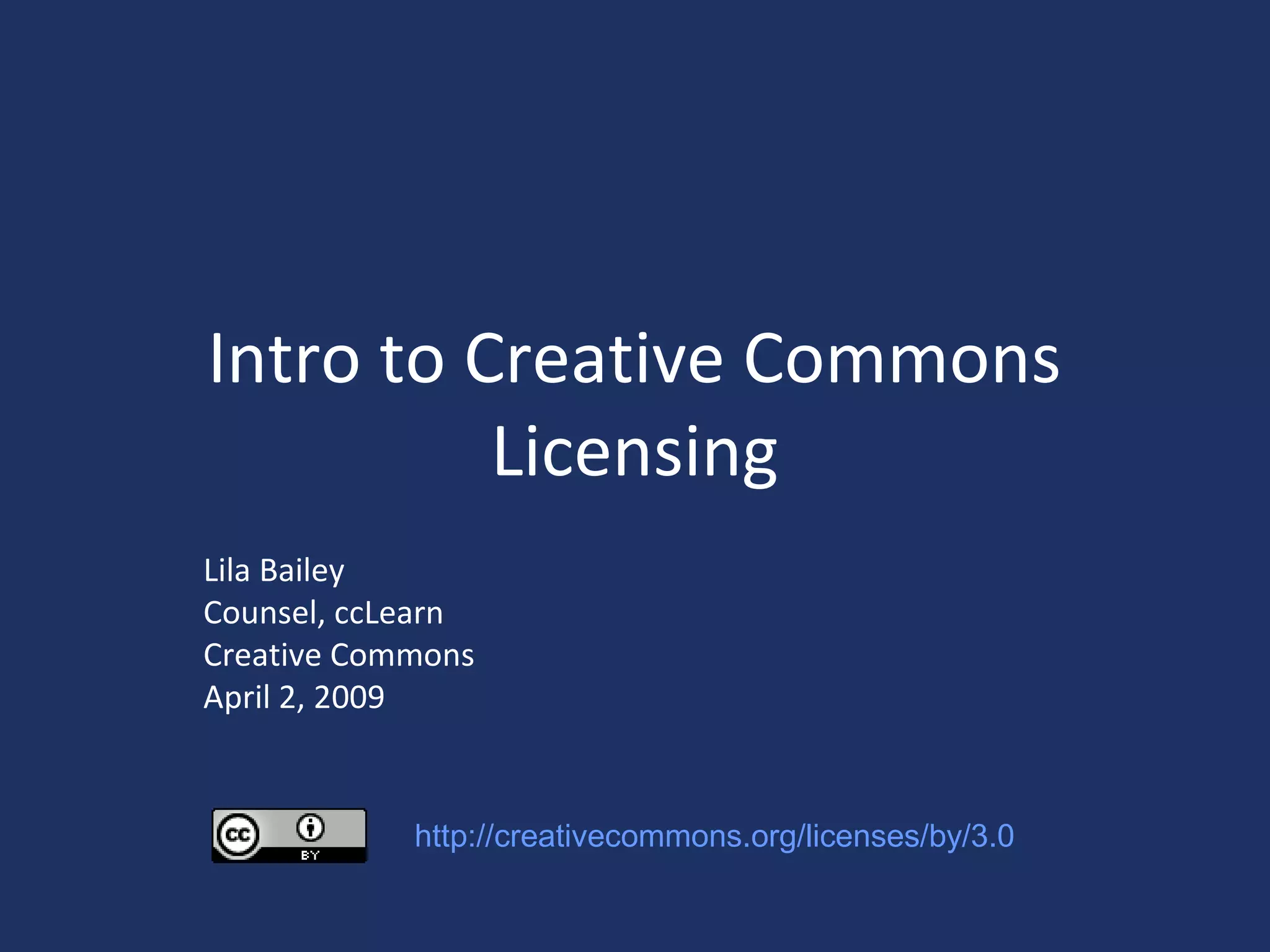 Intro to Creative Commons Licenses | PPT | Desktop Publishing ...