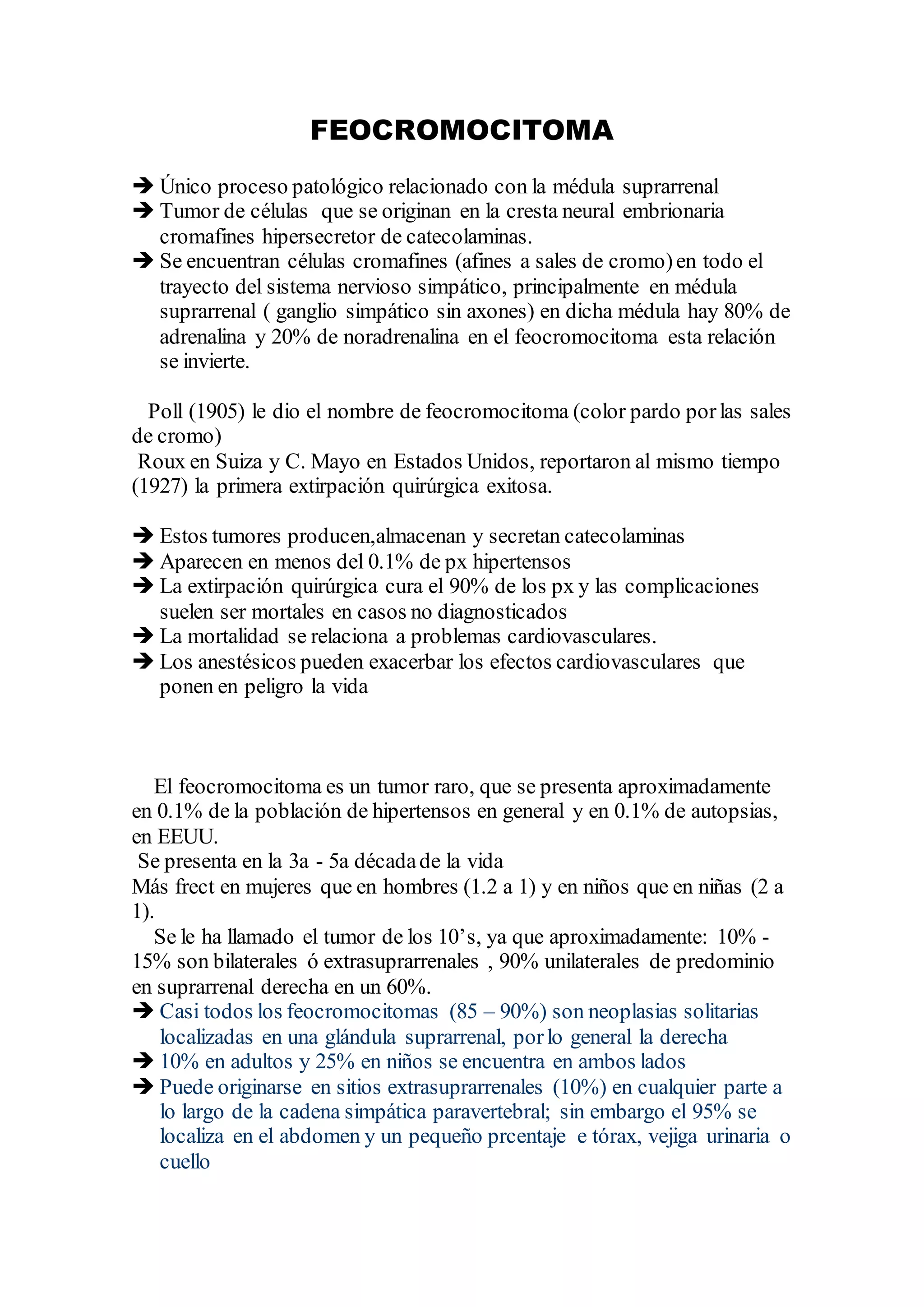 Feocromocitoma y Anestesia | DOC | Endocrine and Metabolic Diseases ...