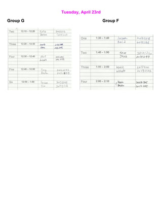 Fep midterm exam schedule - spring 2013 | DOC