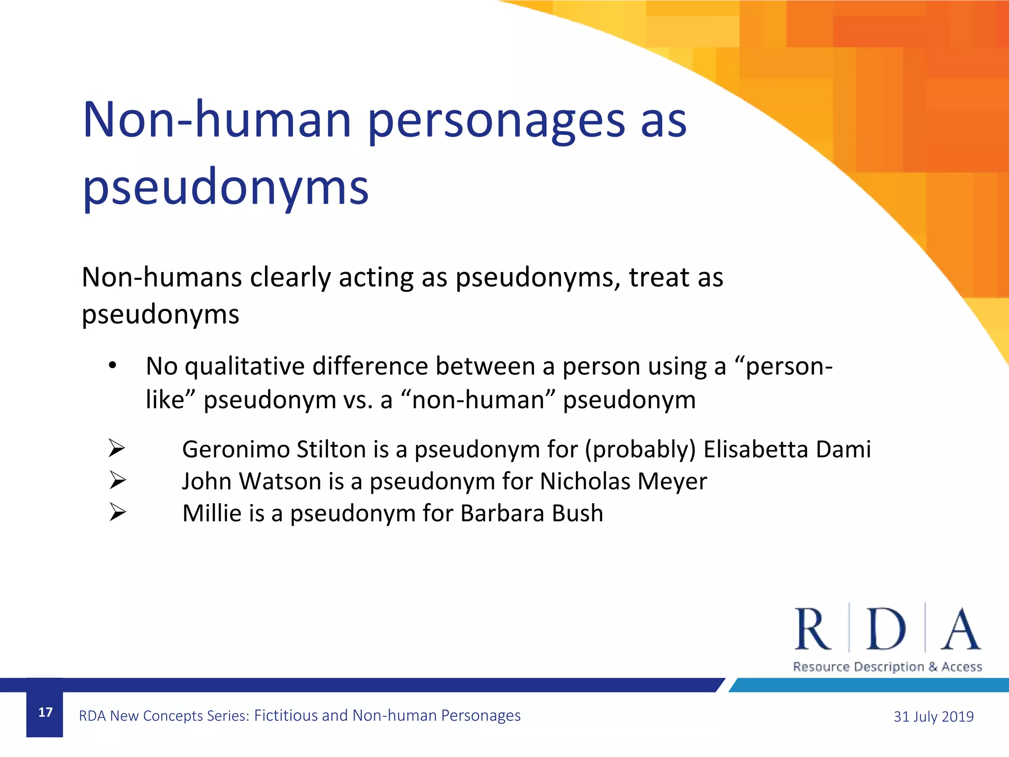 New Concepts: Fictitious and Non-human Personages | PPTX