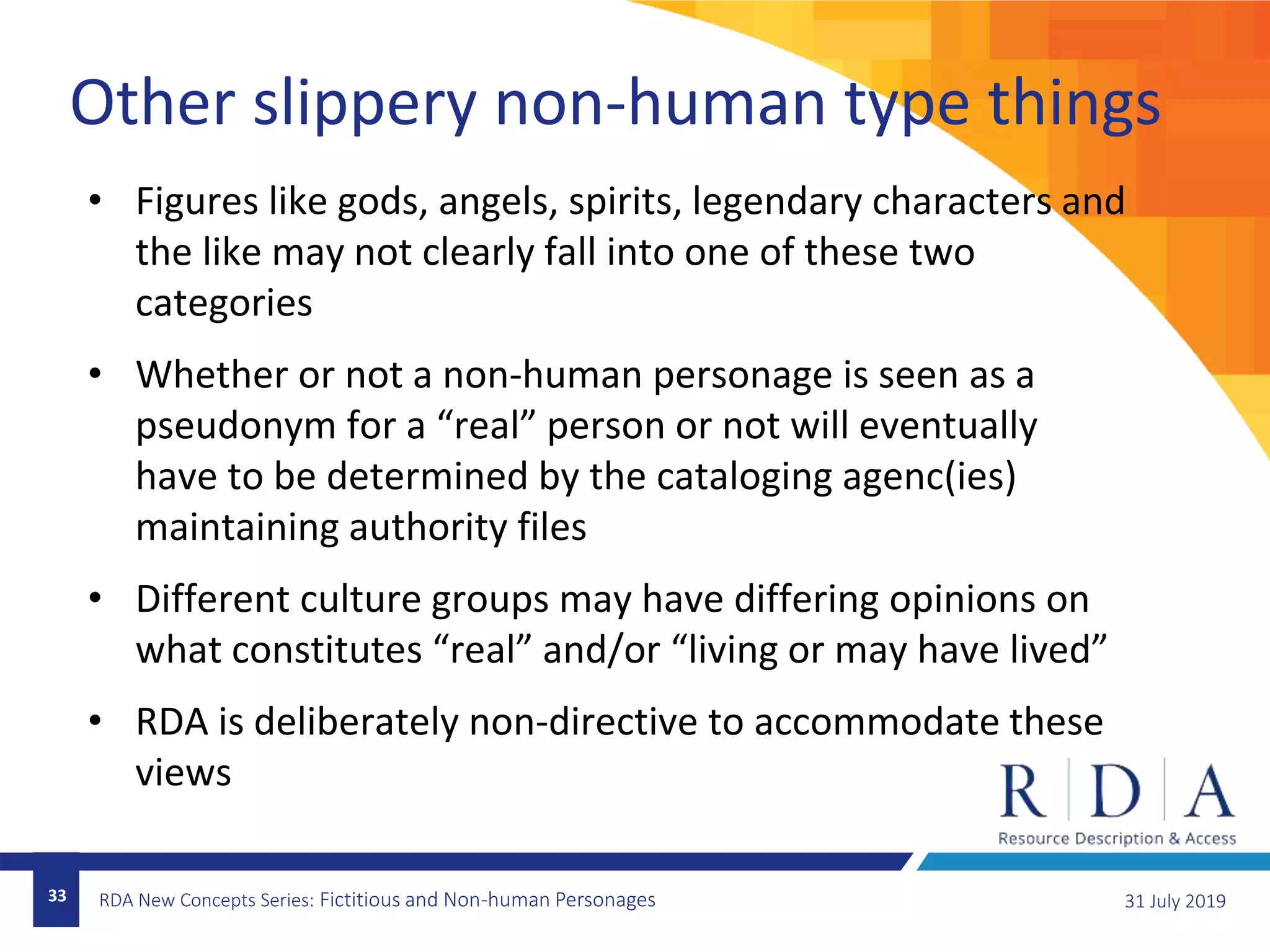 New Concepts: Fictitious and Non-human Personages | PPTX
