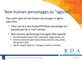 New Concepts: Fictitious and Non-human Personages | PPTX