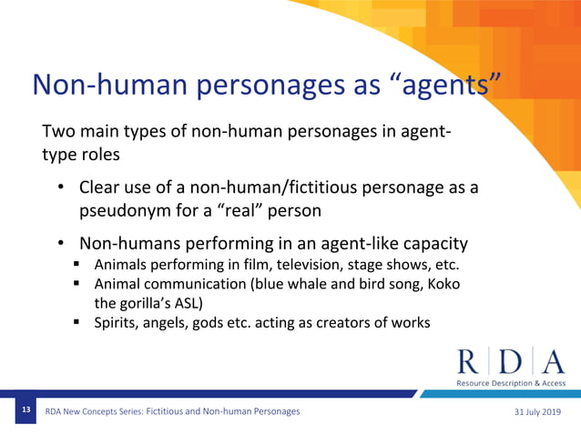 New Concepts: Fictitious and Non-human Personages | PPTX