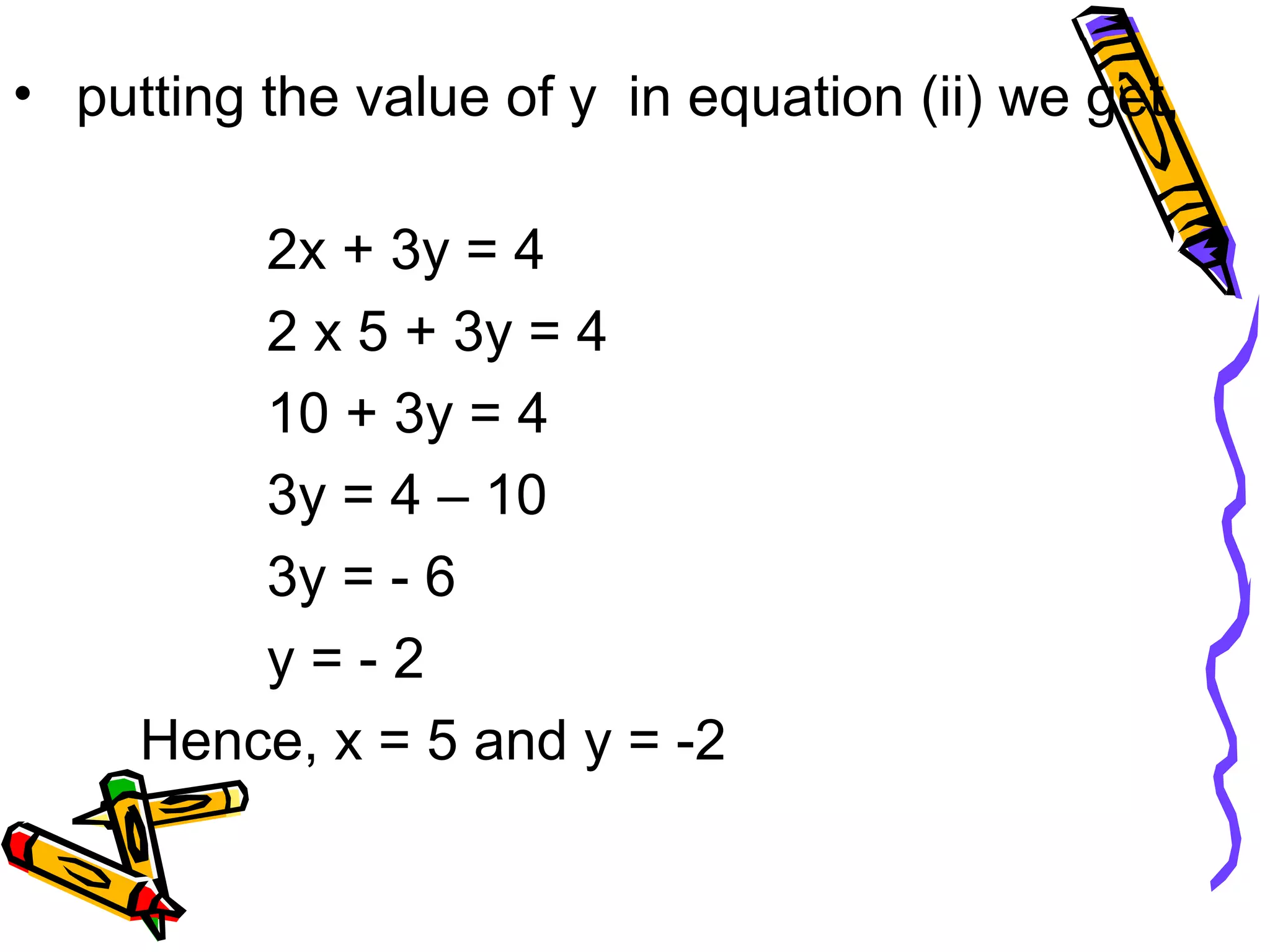 Maths ppt linear equations in two variables | PPT