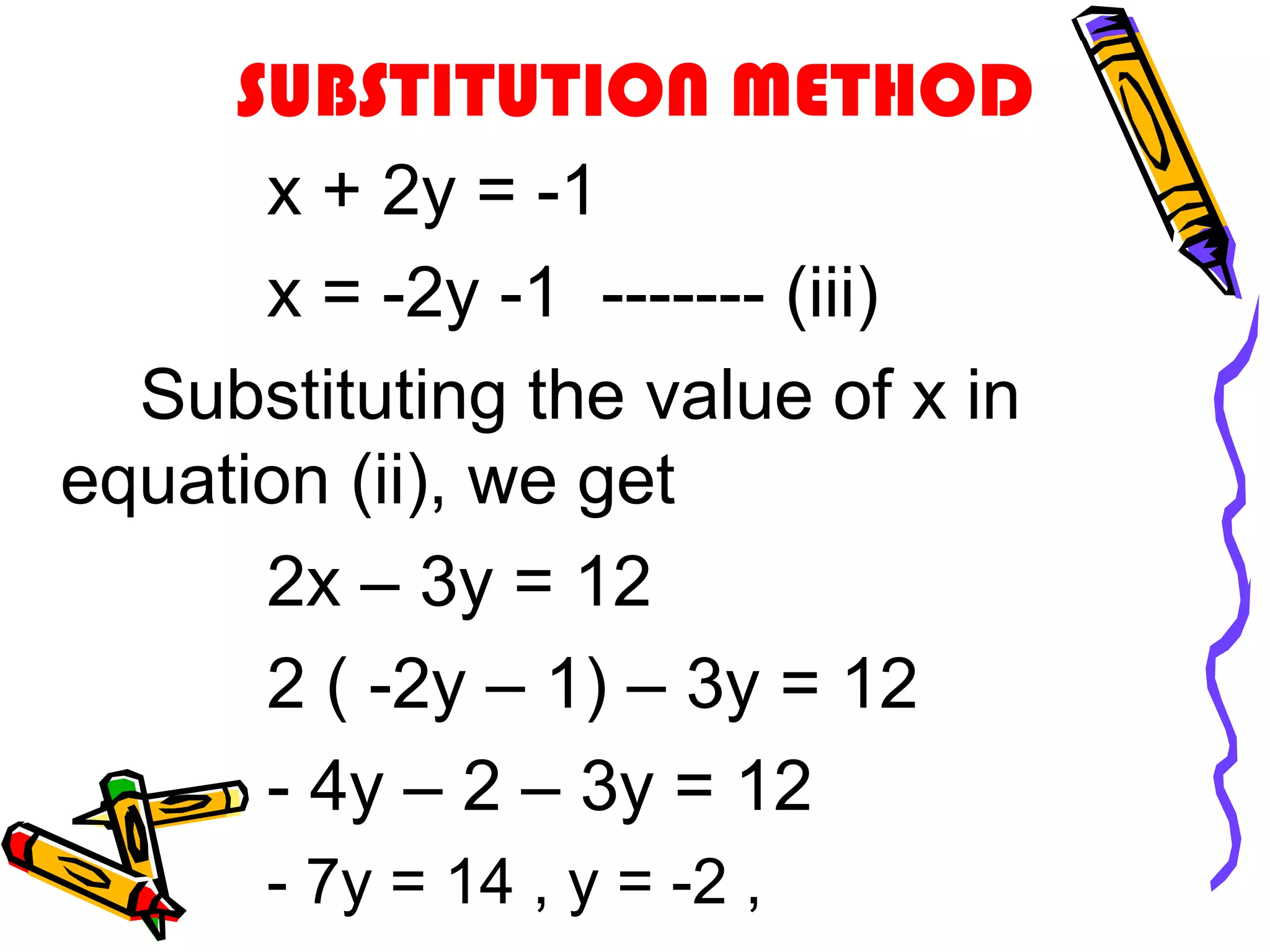 Maths ppt linear equations in two variables | PPT