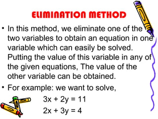 Maths ppt linear equations in two variables | PPT