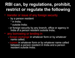 Foreign Exchange Management Act FEMA India | PPT
