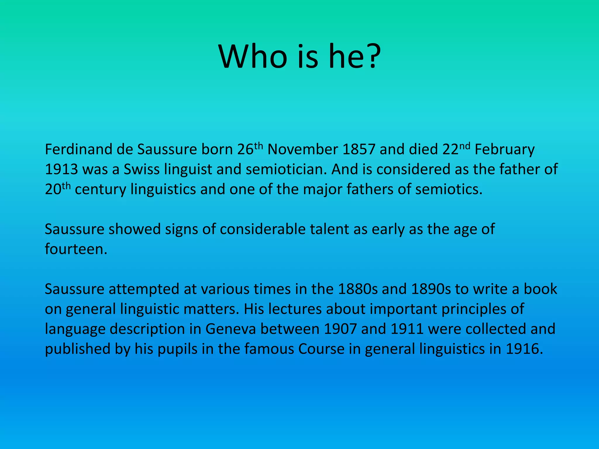 Ferdinand de saussure | PPTX