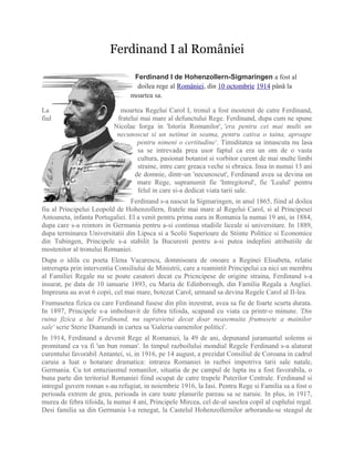 Ferdinand i al României | DOC