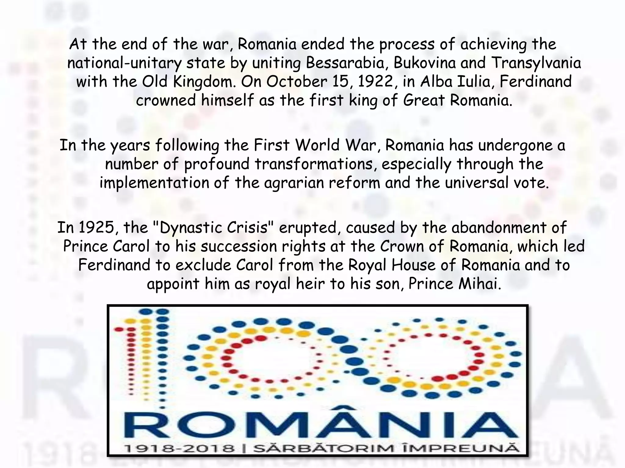 Ferdinand i of romania | PPTX
