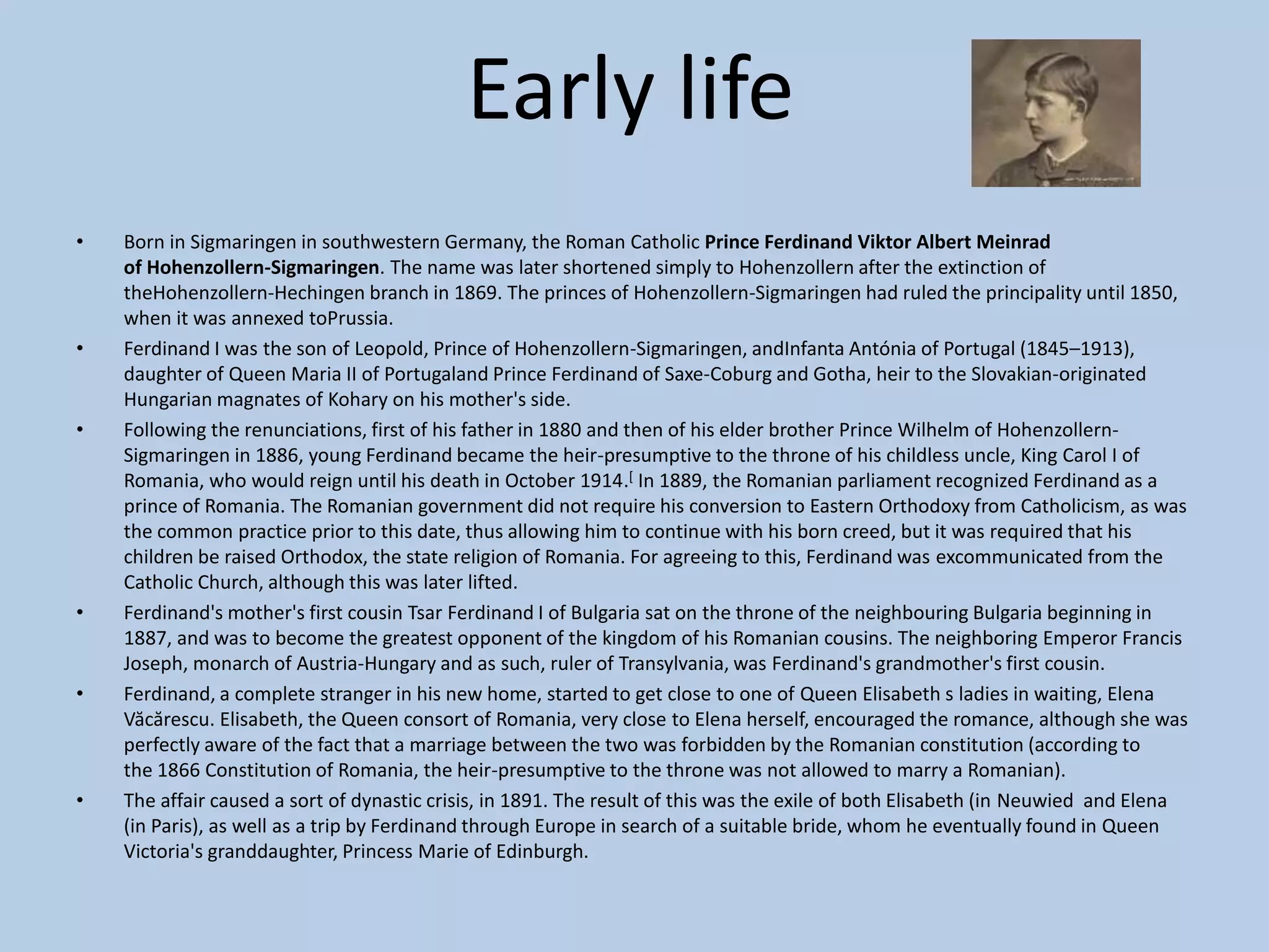 Ferdinand I of romania | PPTX | Marriage and Civil Unions | Family and ...