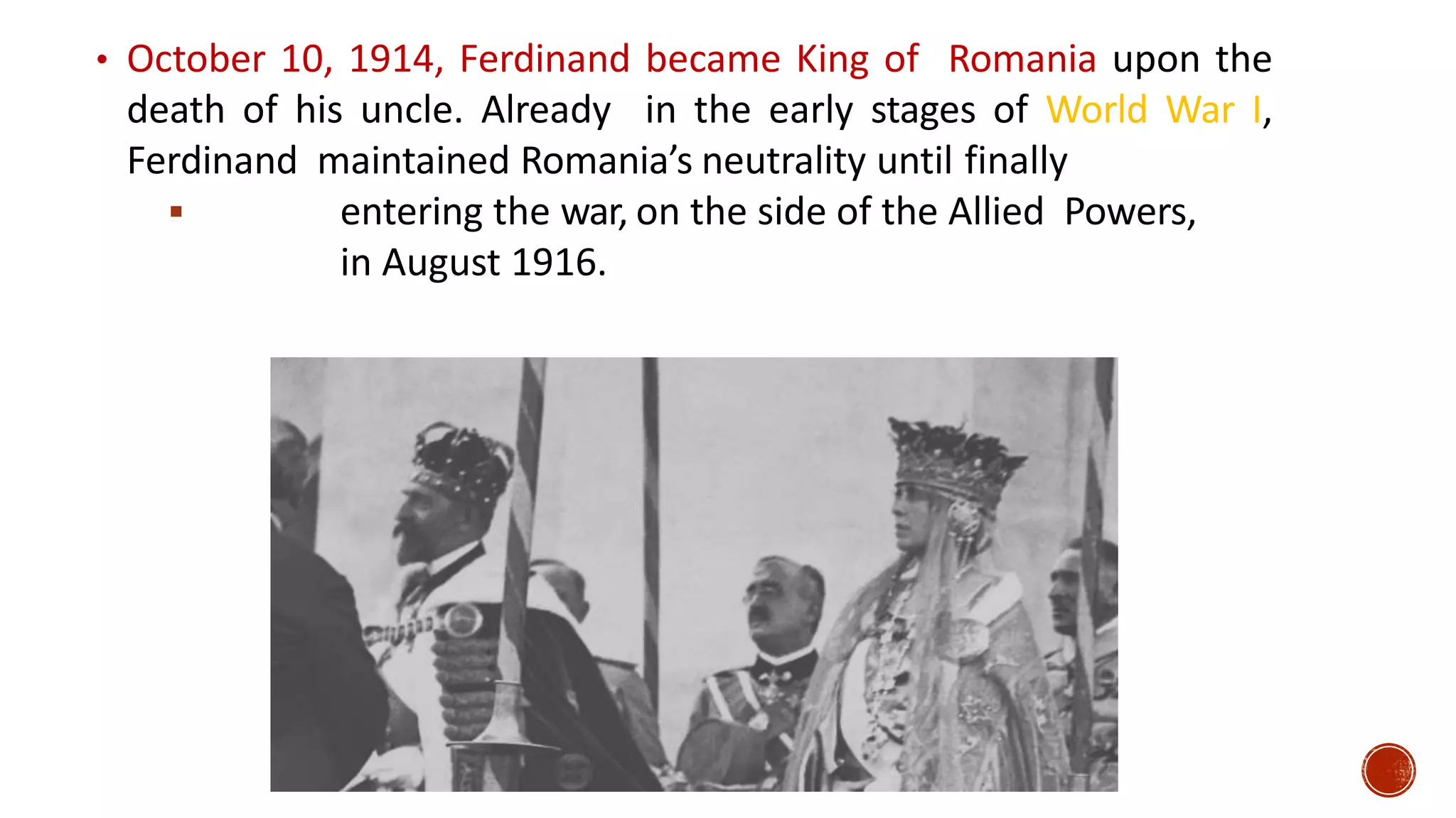 Ferdinand I of Romania | PPTX