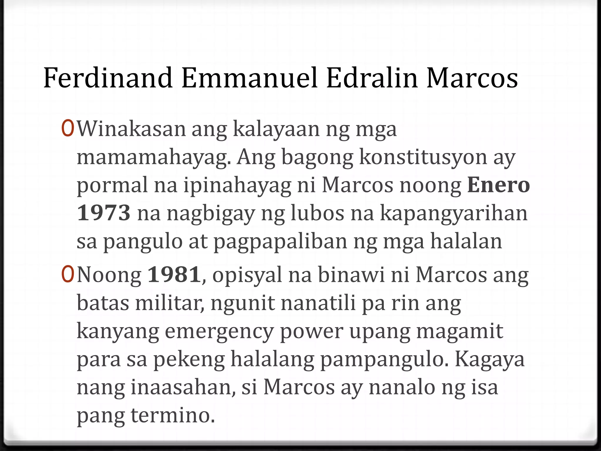 Ferdinand Marcos Talambuhay Tagalog