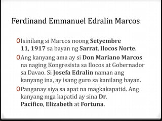 Ferdinand Marcos Talambuhay