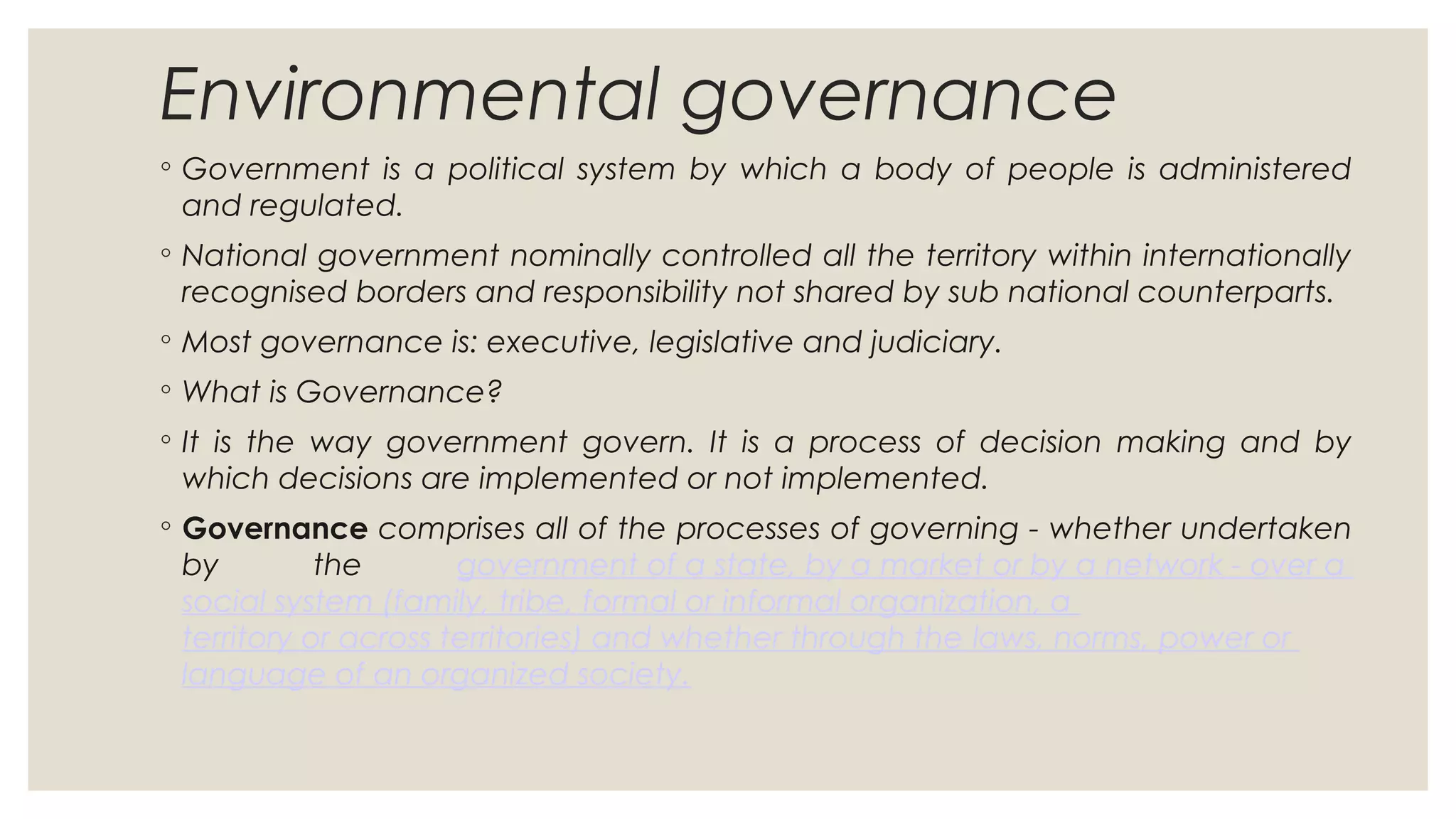 Environmental Governance | PPT