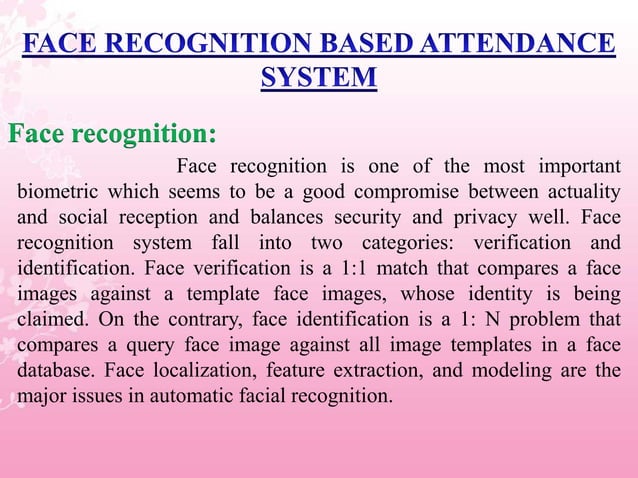 face recognition system | PPT