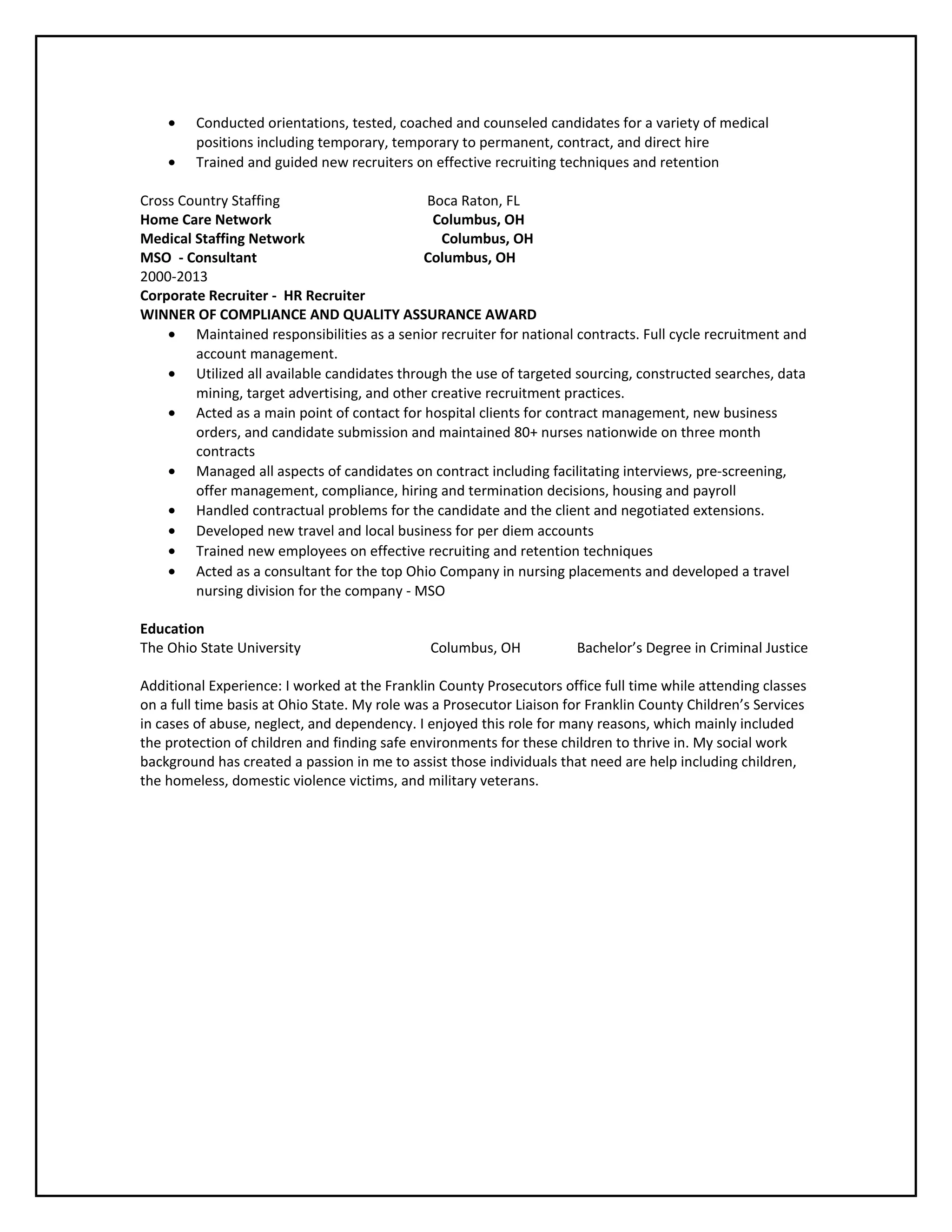 Ferguson professional resume | DOC