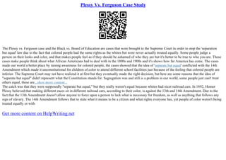 Ferguson Vs Plessy | PPT