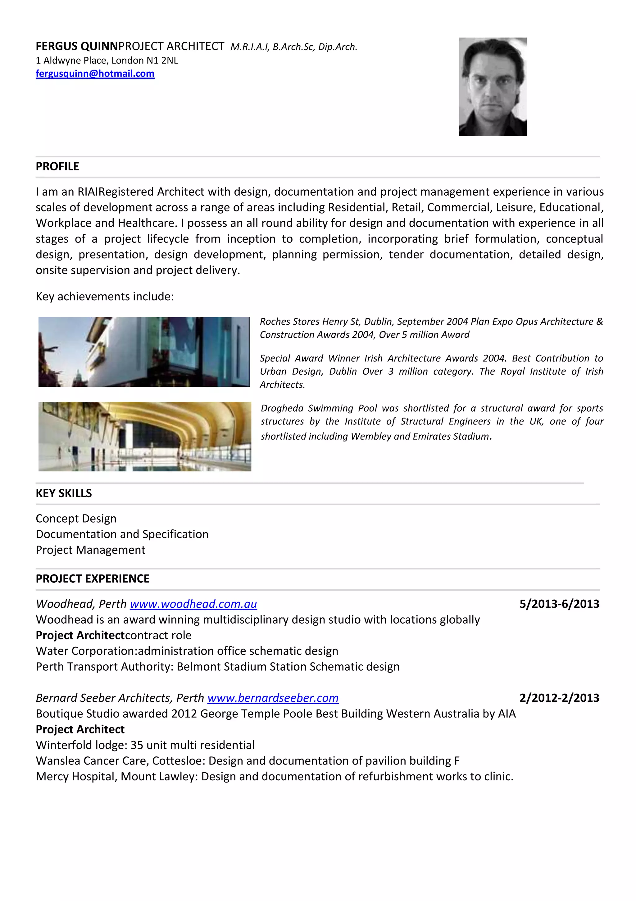 Fergus Quinn CV 2013 | DOCX