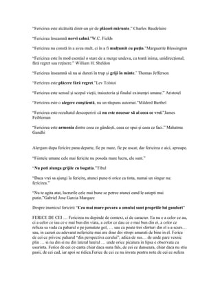 Fericirea | DOC