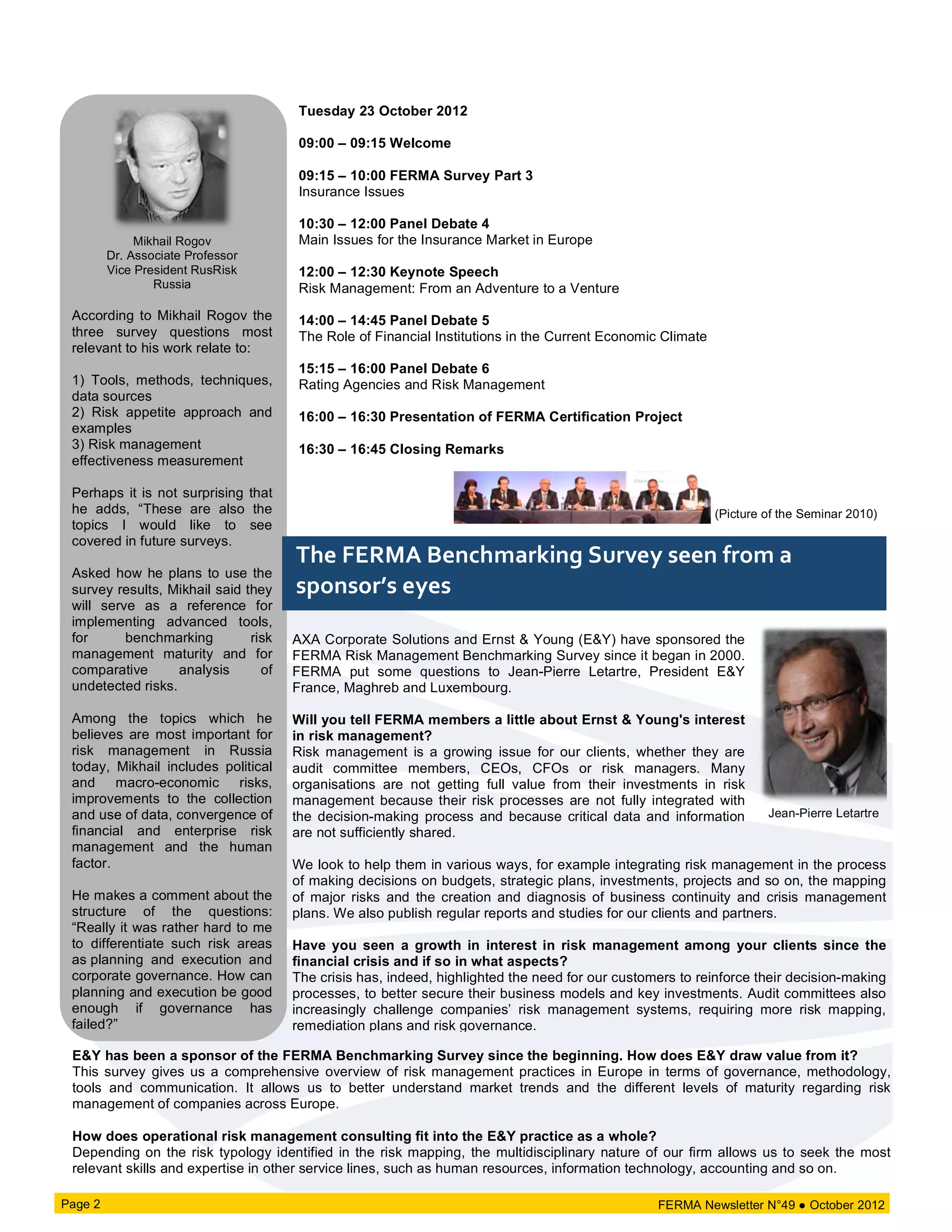 FERMA Newsletter #49 | PDF | Business Expos & Conferences | Events