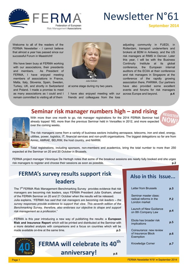 FERMA Newsletter #61 | PDF