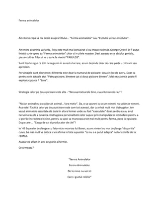 Ferma animalelor | PDF