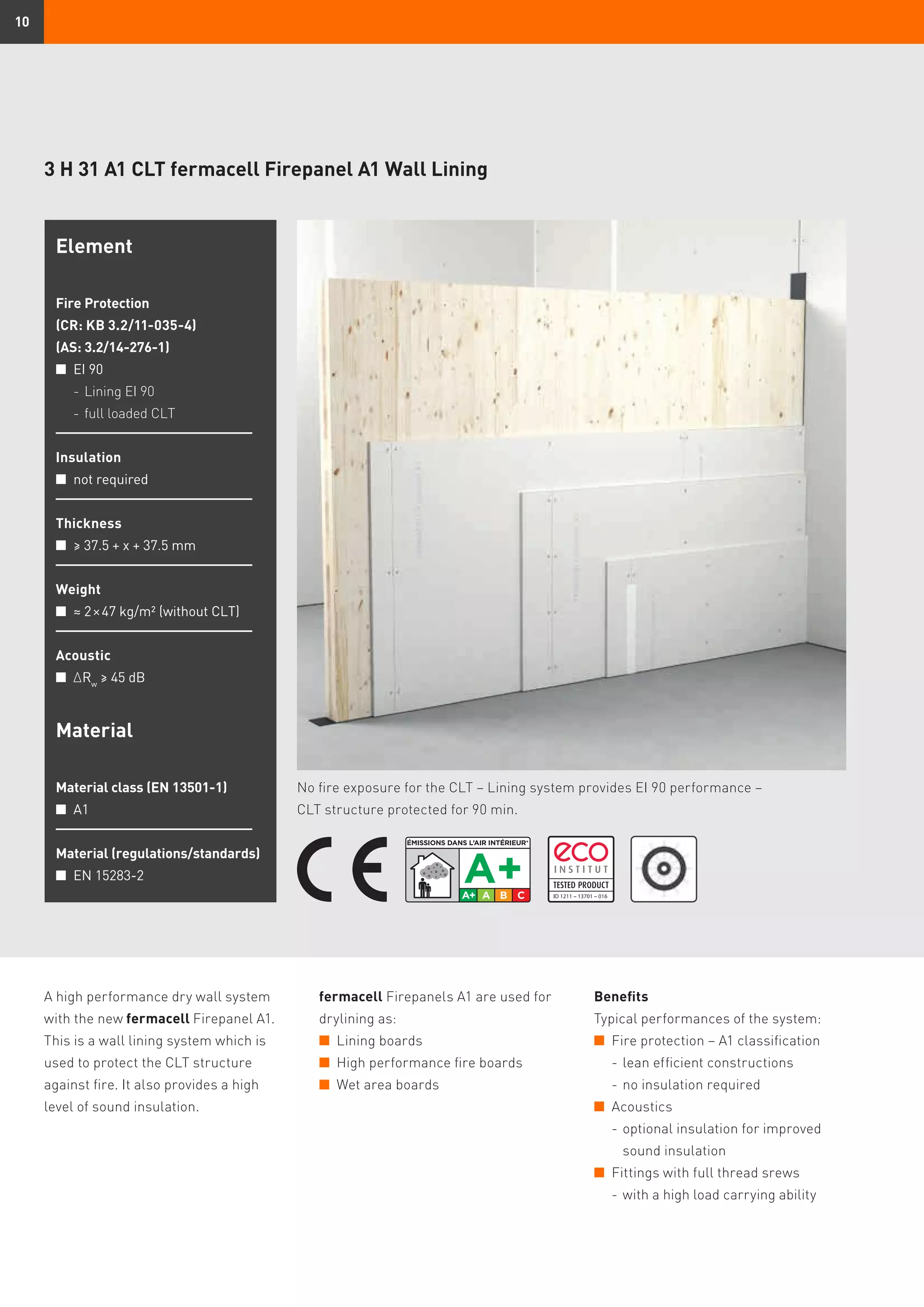 fermacell special fire protection with cross laminated timber (clt) | PDF