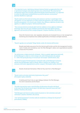 Risk Governance Conference - Board Governance and Emerging Risks in the ...