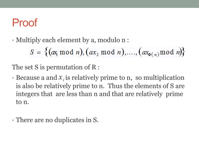 Fermat and euler theorem | PPTX | Technology & Computing