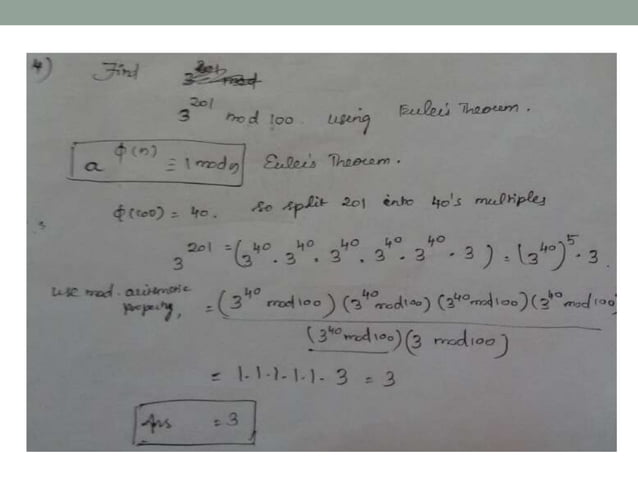Fermat and euler theorem | PPTX | Technology & Computing