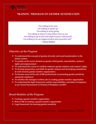 Fermata program on Gender Sensitization 2017,brochure | DOCX