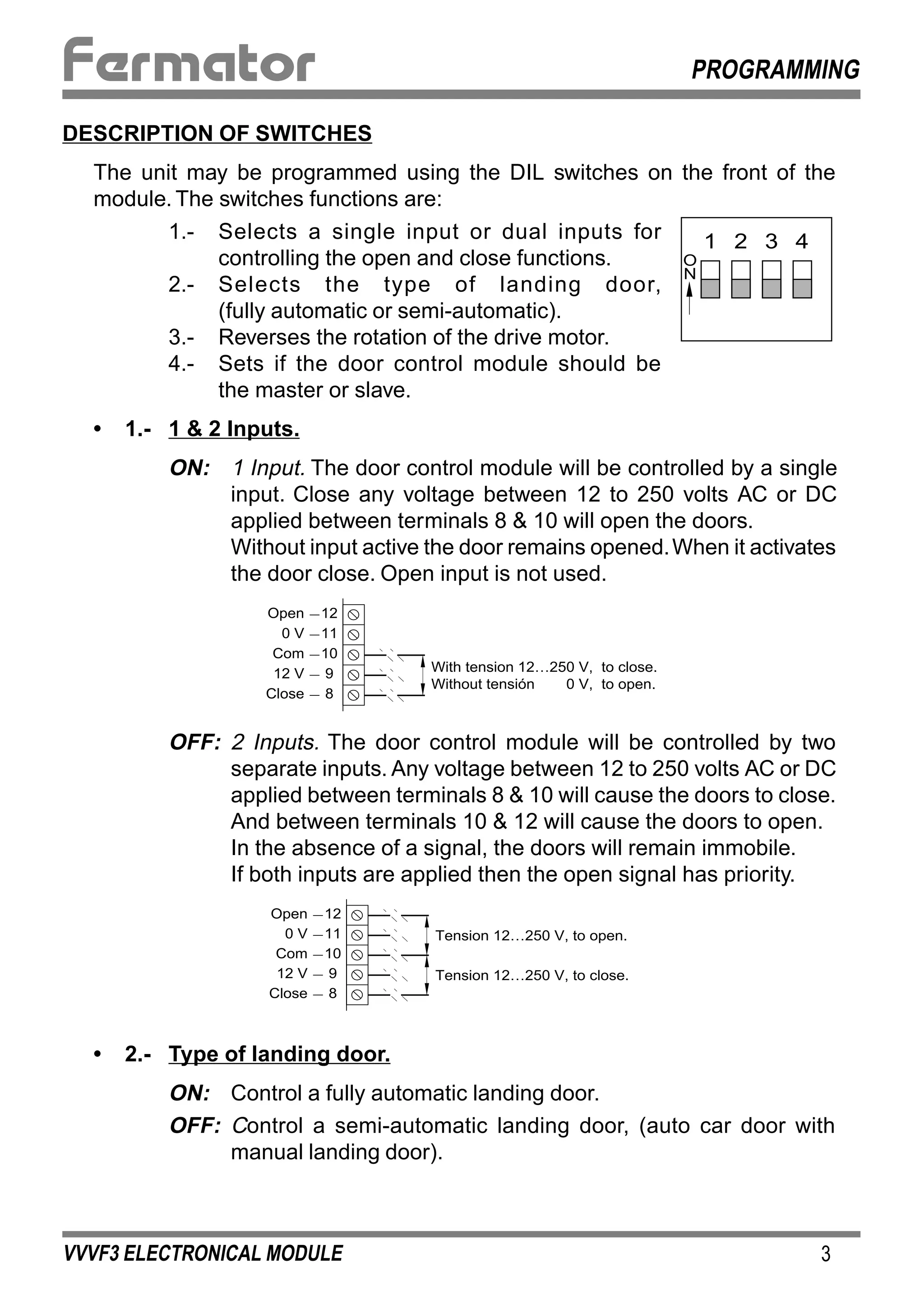 Fermator door operator_vvvf3 | PDF