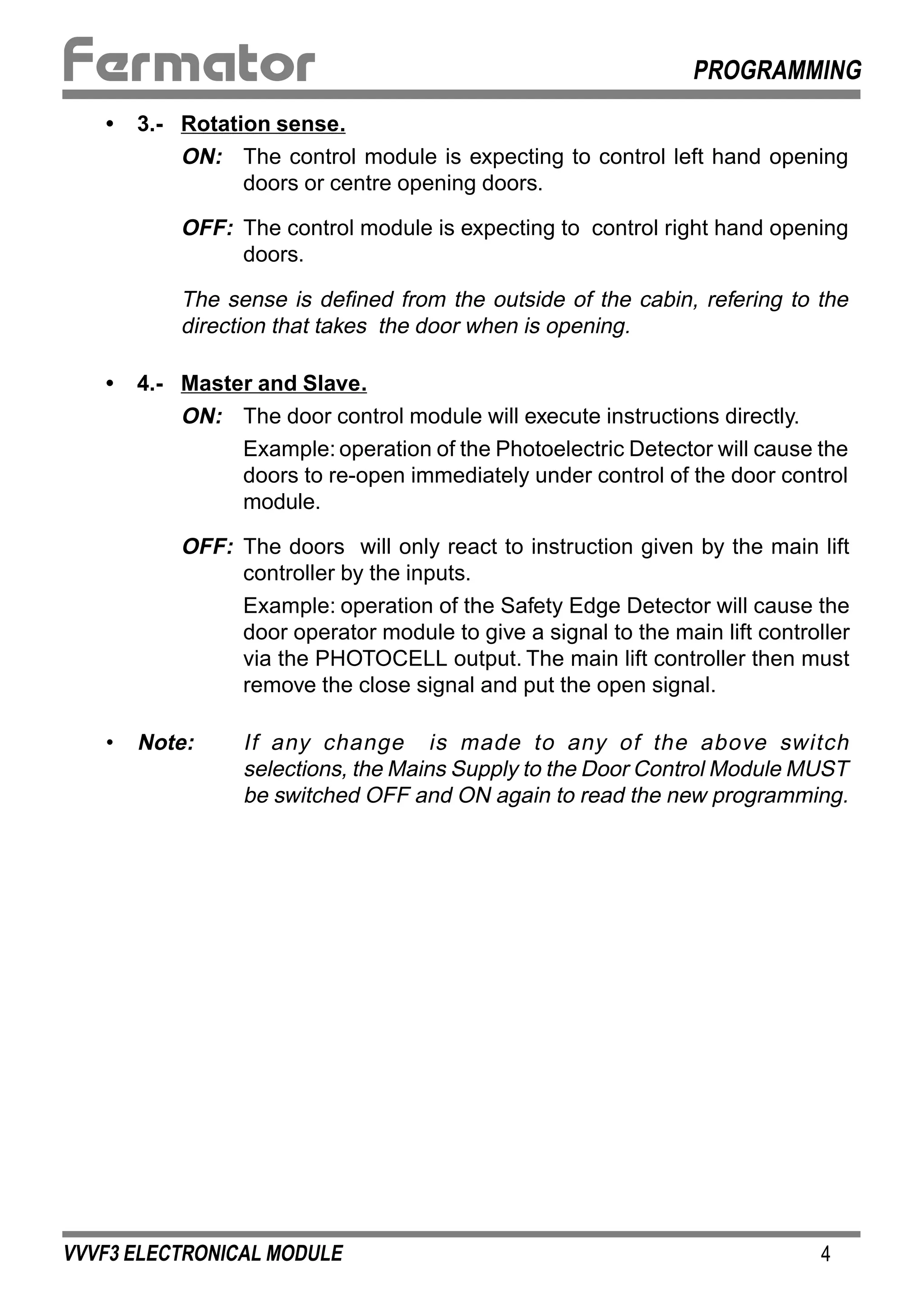 Fermator door operator_vvvf3 | PDF